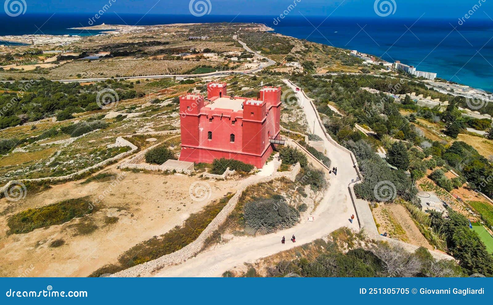 Amazing Drone Viewpoint on St Agatha S Red Tower in Malta Editorial ...