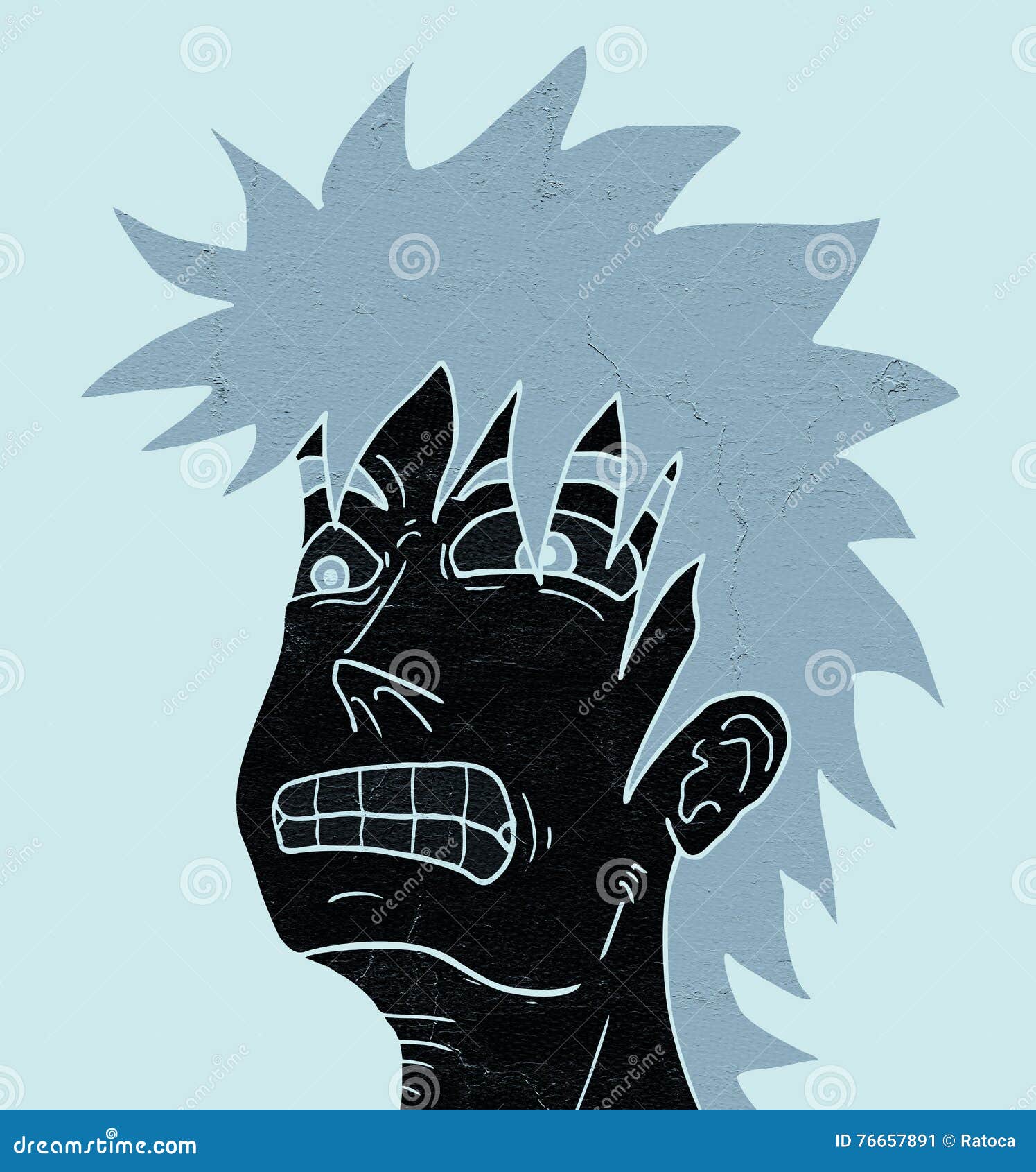 Amazing expression stock illustration. Illustration of character - 76657891