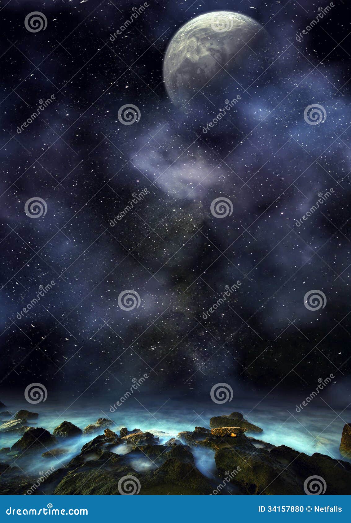Amazing Fantasy Planetscape Stock Photo - Image of barren, scientific ...