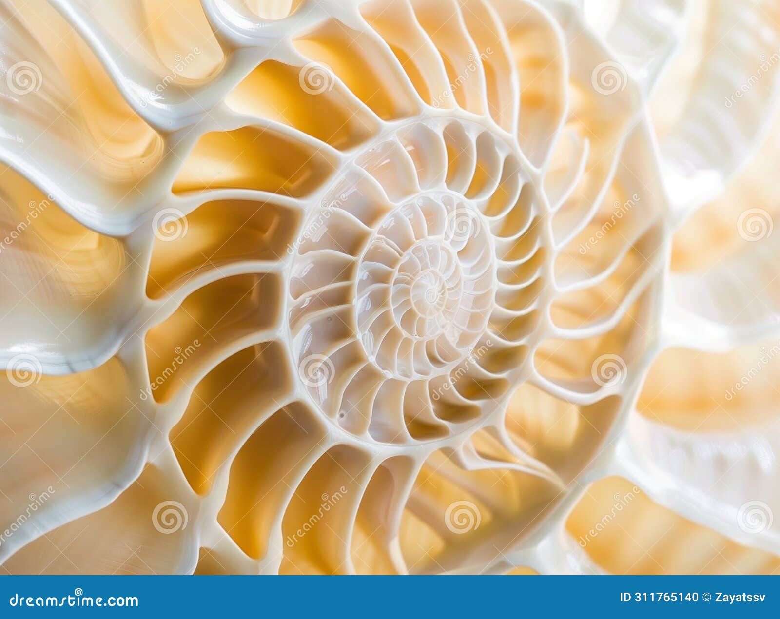 An Amazing Fibonacci Pattern in a Nautilus Shell Stock Photo - Image of ...