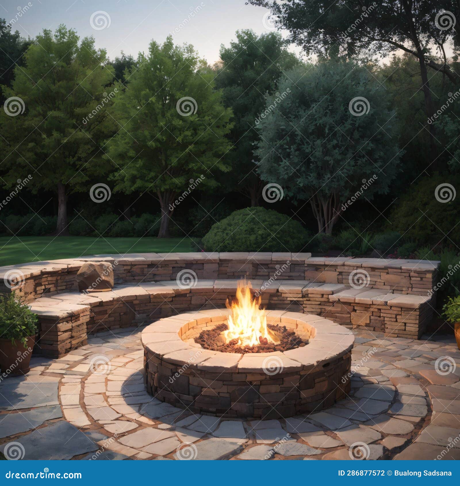 Amazing Fire Pit Made with Generative AI Stock Illustration ...