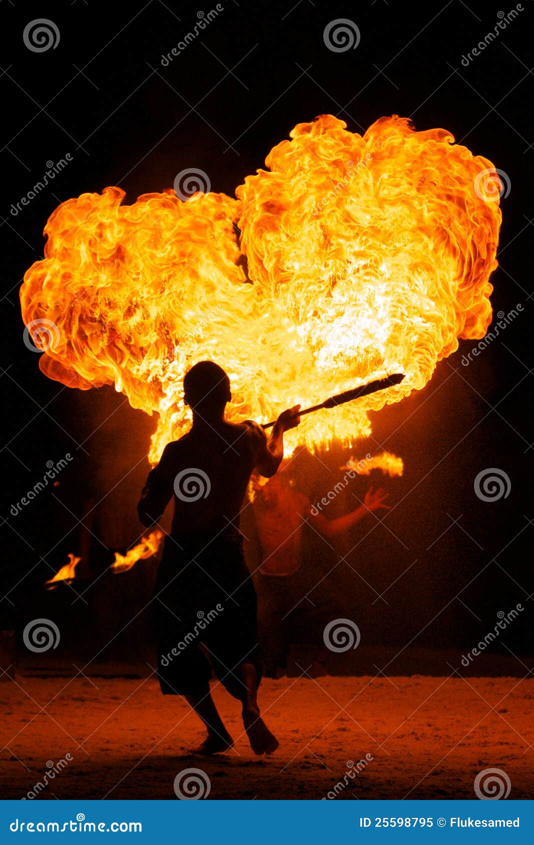 Amazing Fire Show at night stock image. Image of nature - 25598795