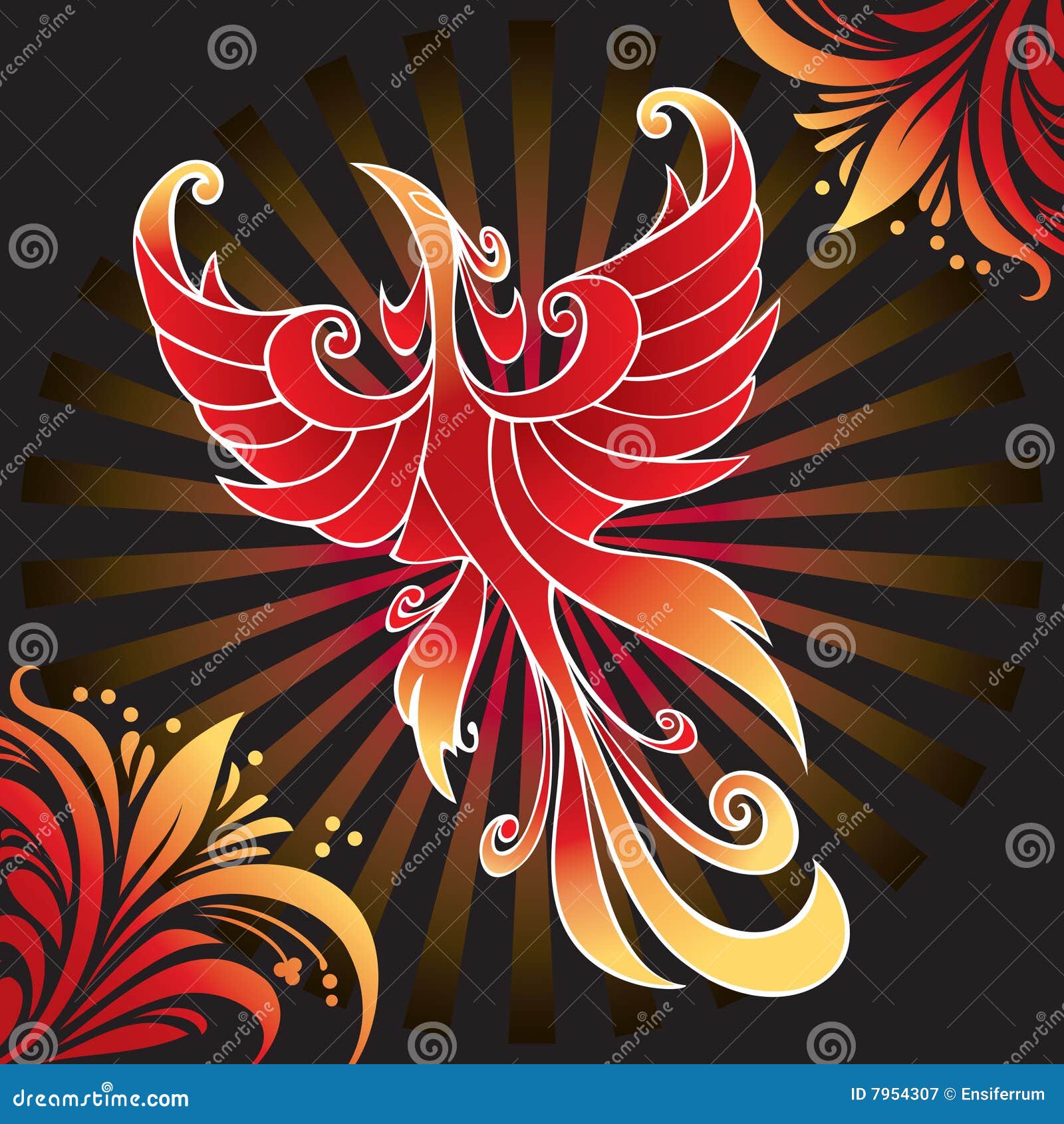 Amazing firebird stock vector. Illustration of bird, legend - 7954307
