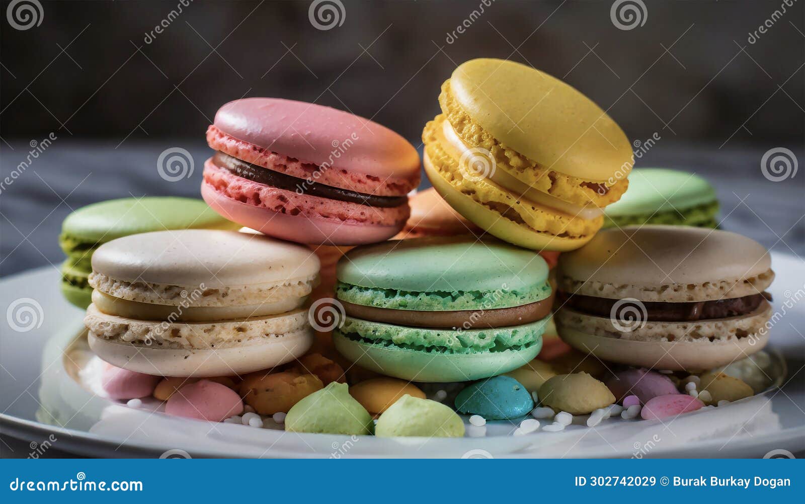 Amazing French Macarons with Different Colors Stock Image - Image of ...