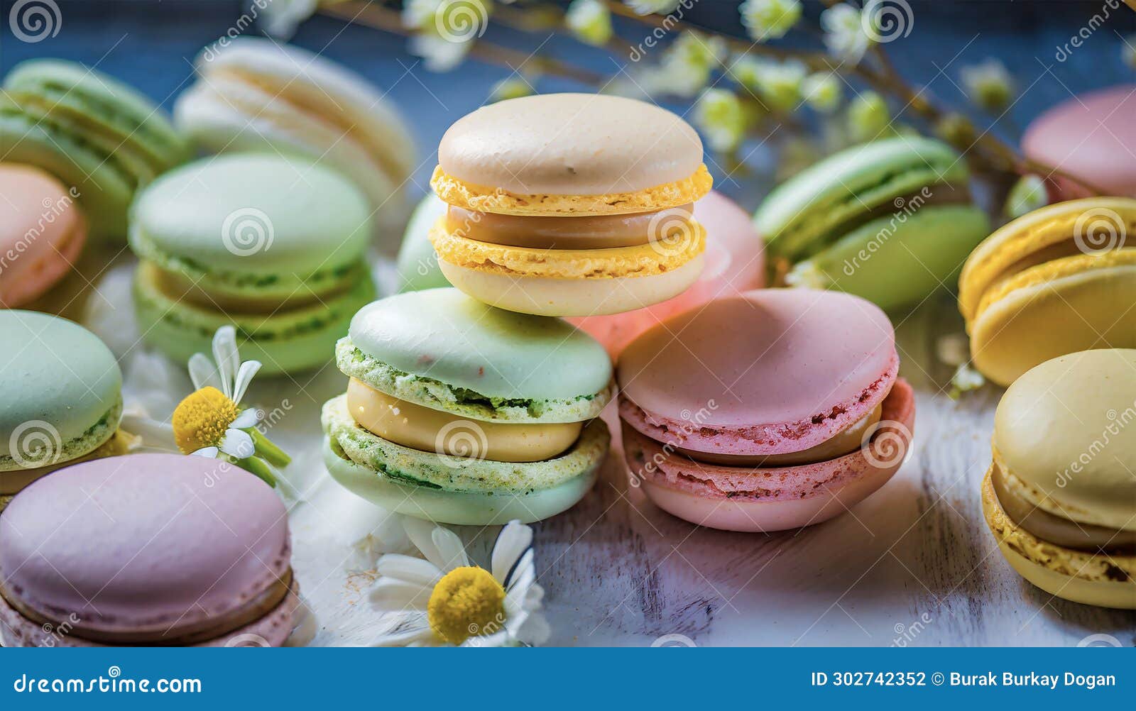 Amazing French Macarons with Different Colors Stock Photo - Image of ...