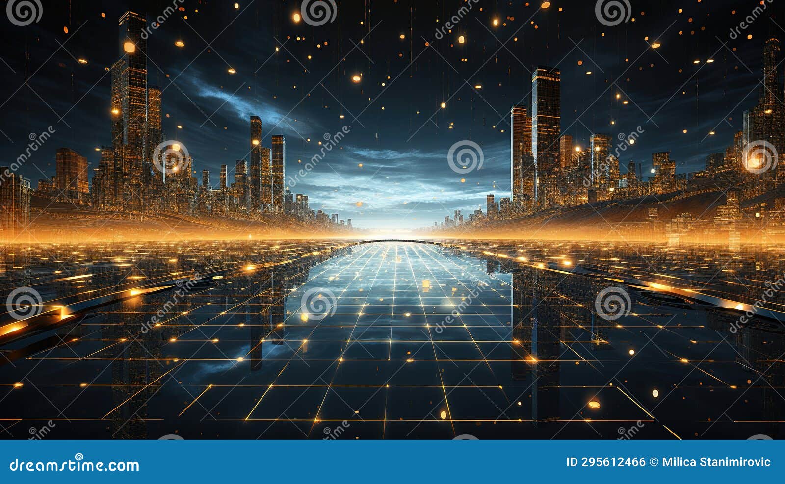 Amazing Futuristic City with Cutting-Edge Technology Stock Illustration ...
