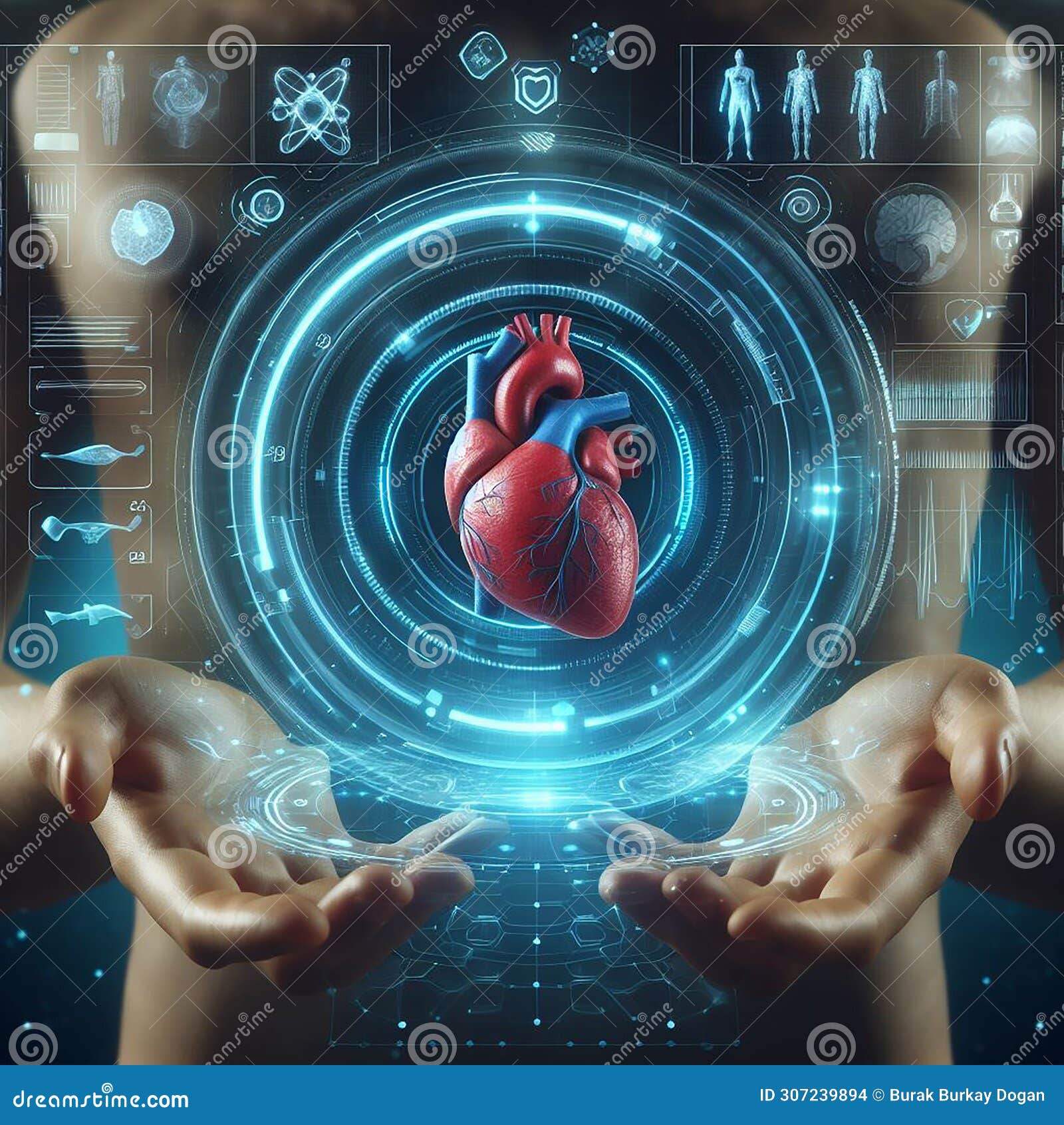 Amazing Futuristic Organs with High Technology Stock Illustration ...