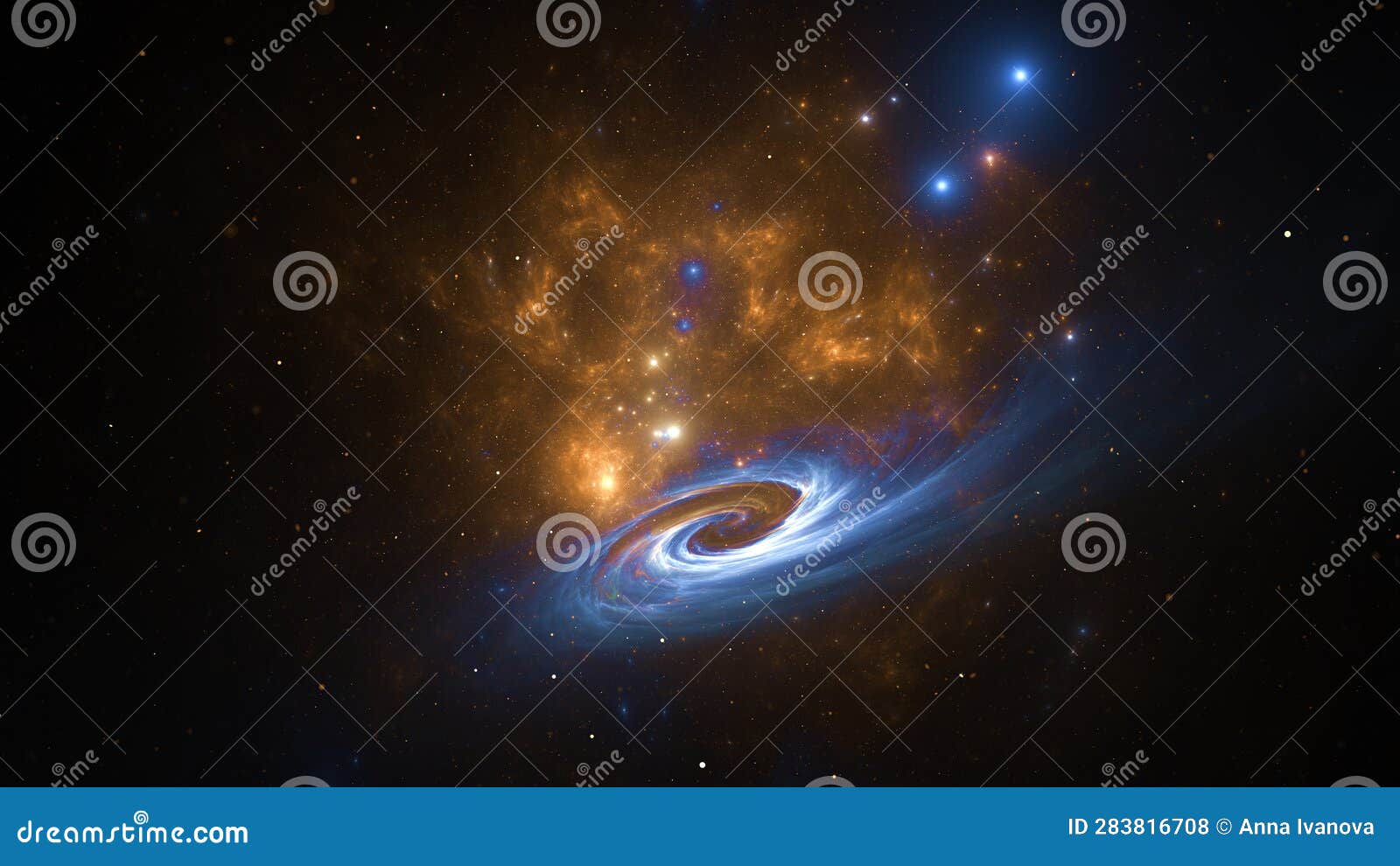 Amazing Galaxy Cluster of Massive Stars in Space. Boundless Universe ...