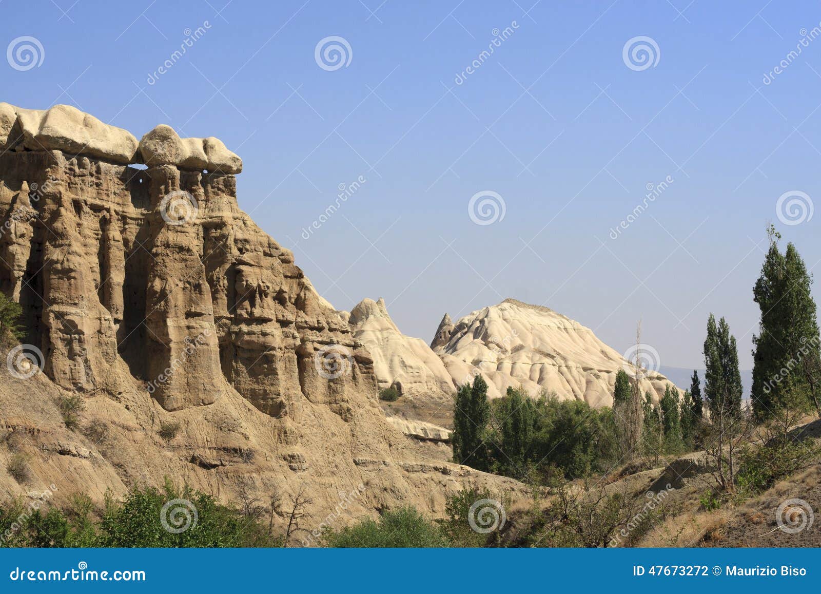 Amazing Geological Features in Cappadocia Stock Photo - Image of spiked ...