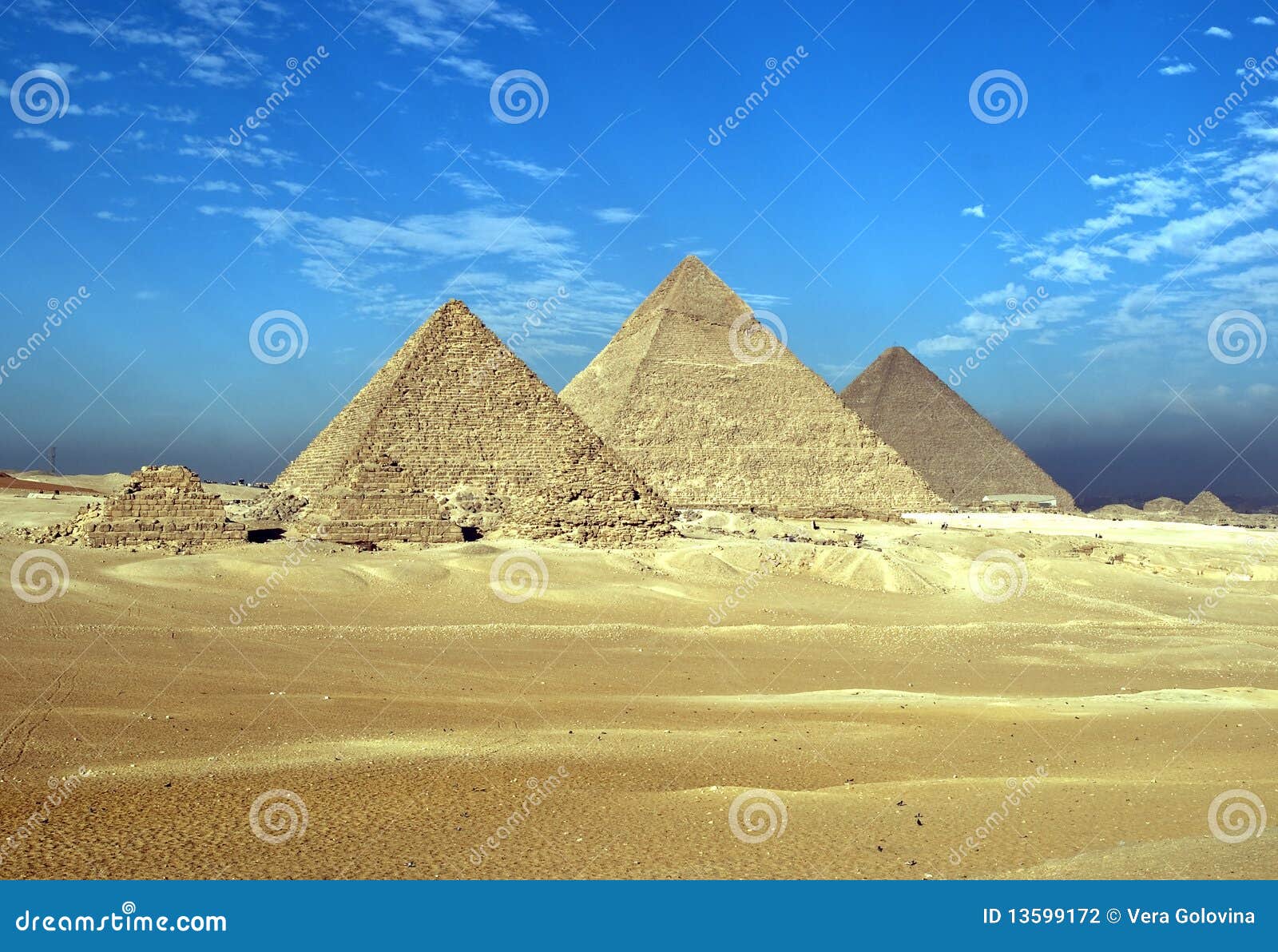 Amazing Giza Pyramids stock photo. Image of three, desert - 13599172