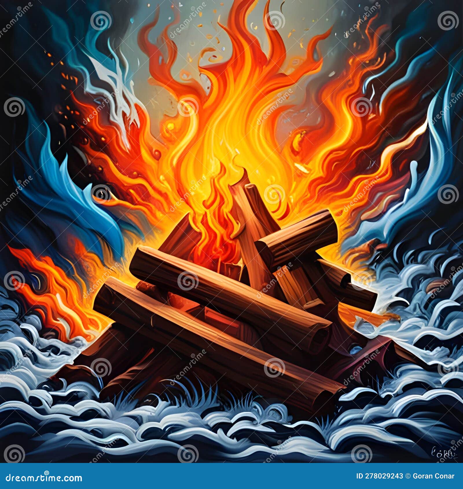 Amazing glorious fire stock illustration. Illustration of amazing ...