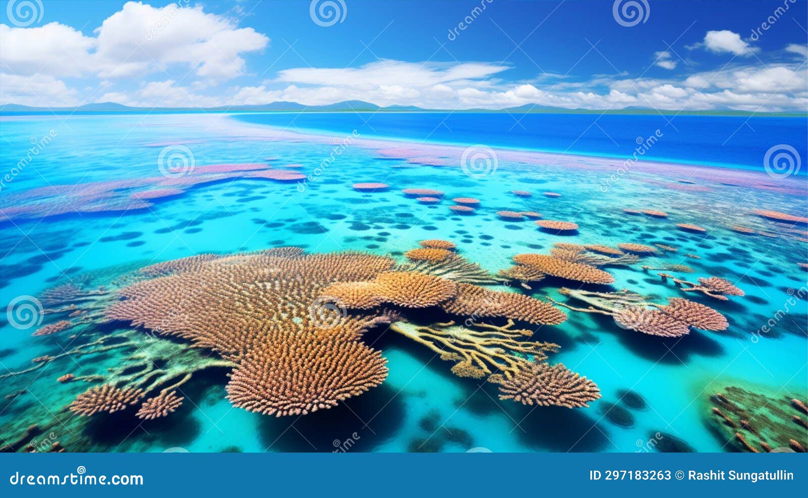 Amazing Great Barrier Reef stock image. Image of horizon - 297183263