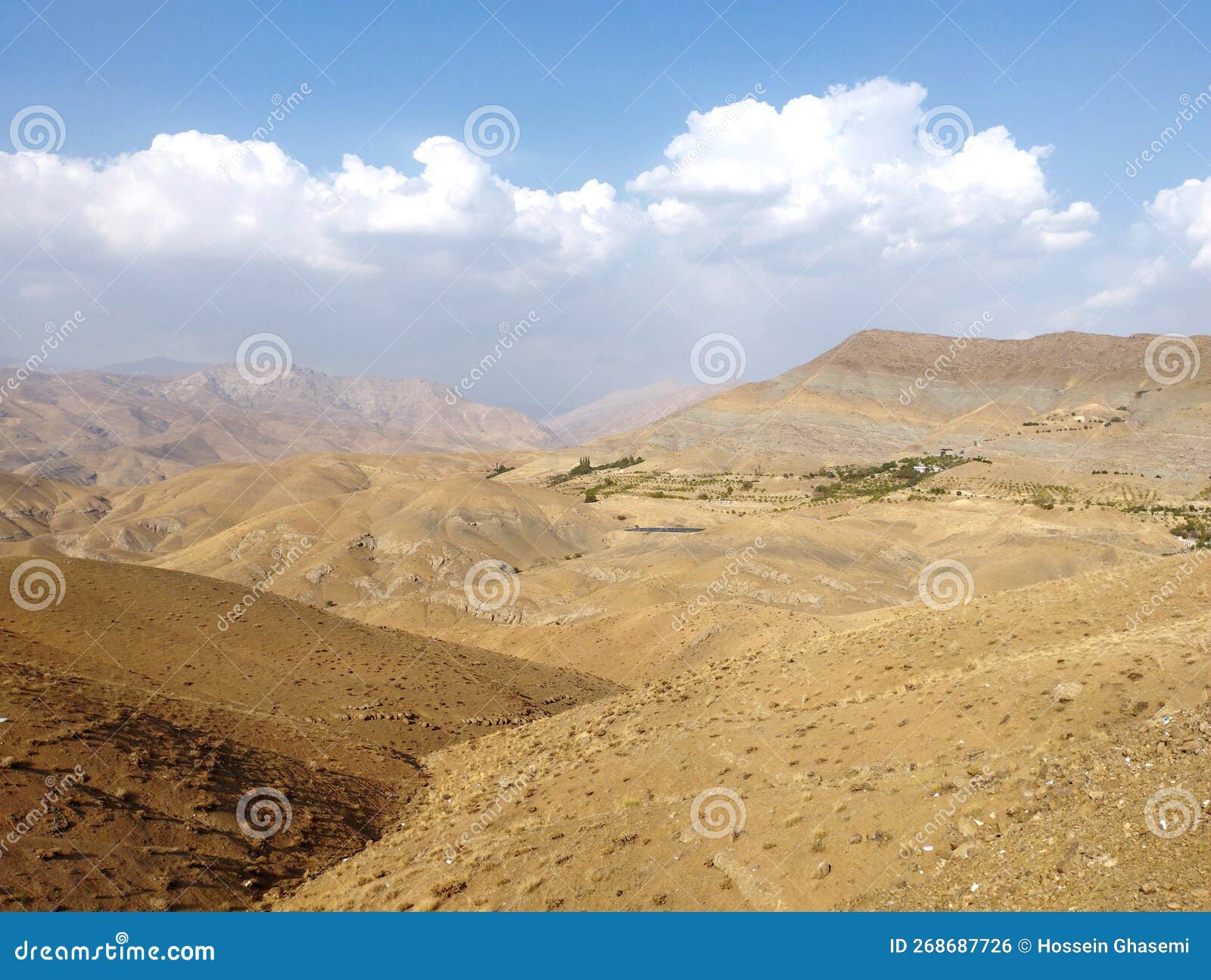 Amazing Hills and Village in the Distance Stock Photo - Image of ...