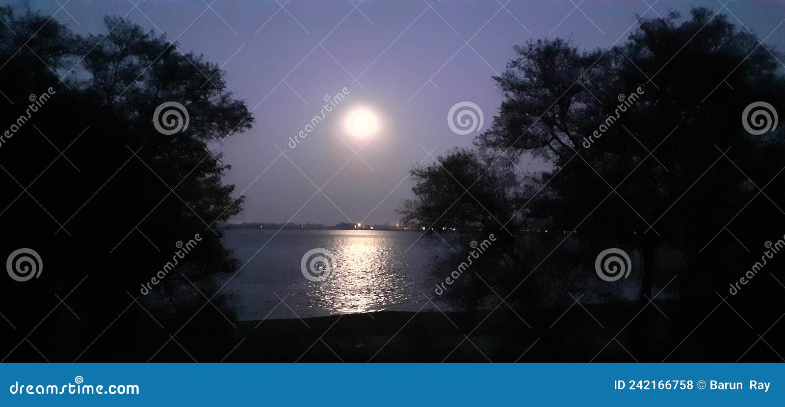 Moon Light Reflection on River Water Stock Photo - Image of space ...