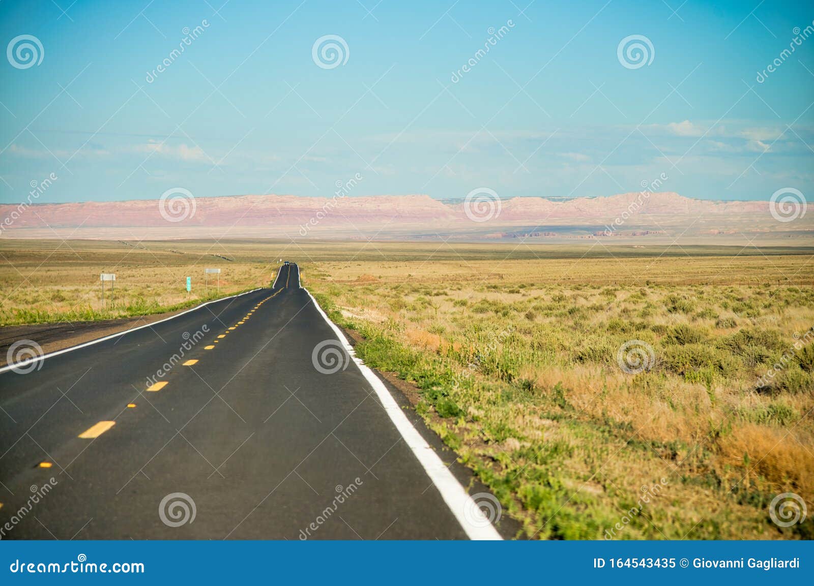 Amazing Infinite Road through the National Park Scenario Stock Image ...