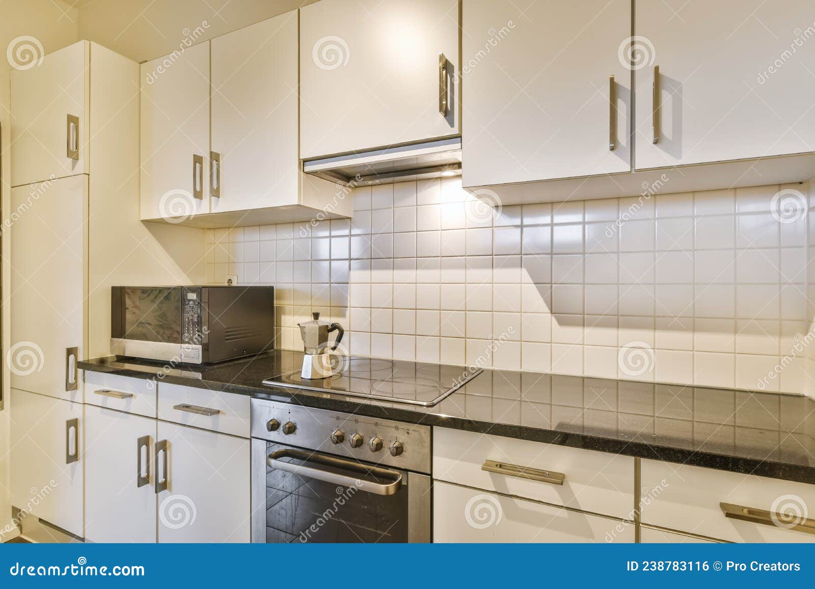Amazing Kitchen with White Kitchen Unit Stock Photo - Image of house ...