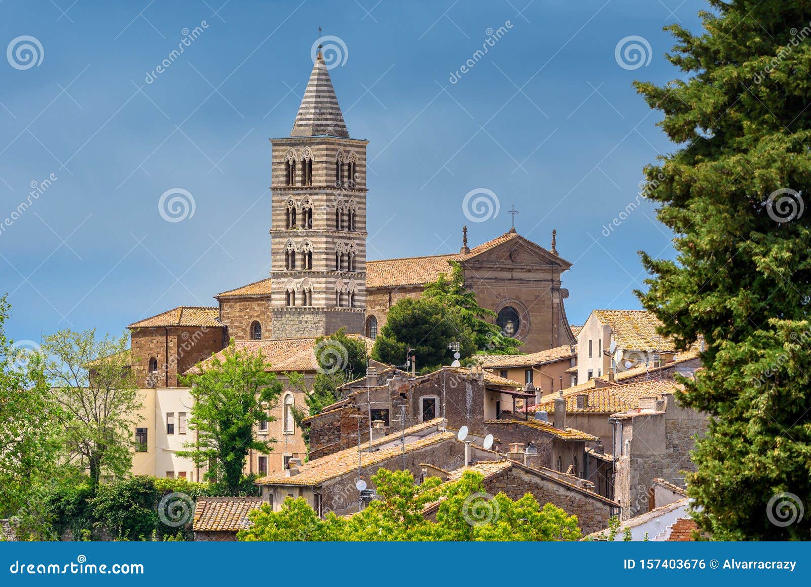Amazing Landscape with Town Viterbo in Italy Stock Photo - Image of ...