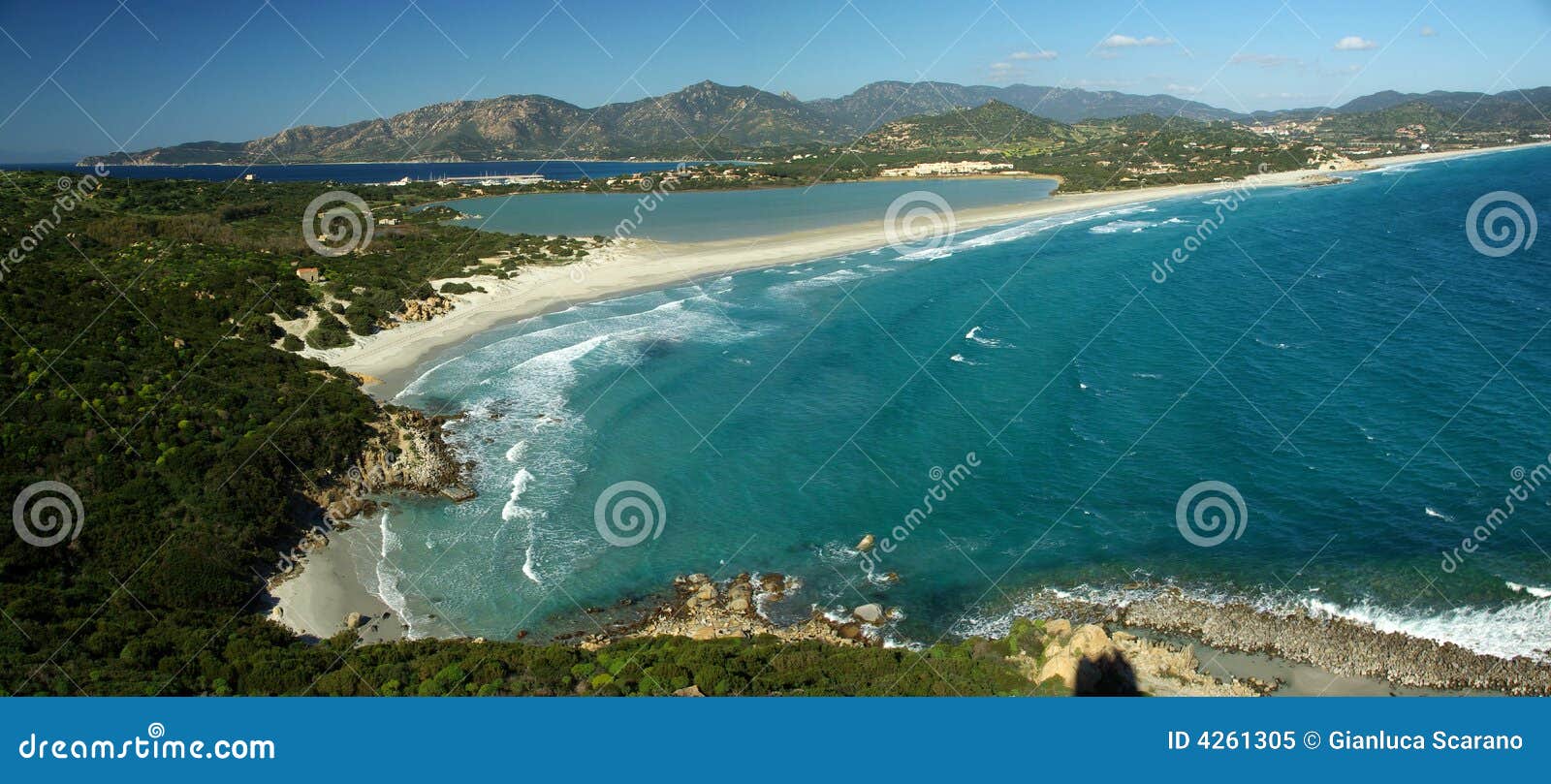 Amazing Landscape at Villasimius Beach Stock Image - Image of tree ...