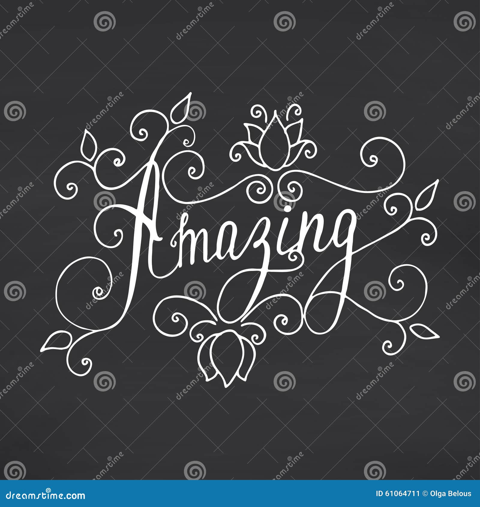 Amazing Lettering. Floral Hand Drawn Stock Vector - Illustration of ...