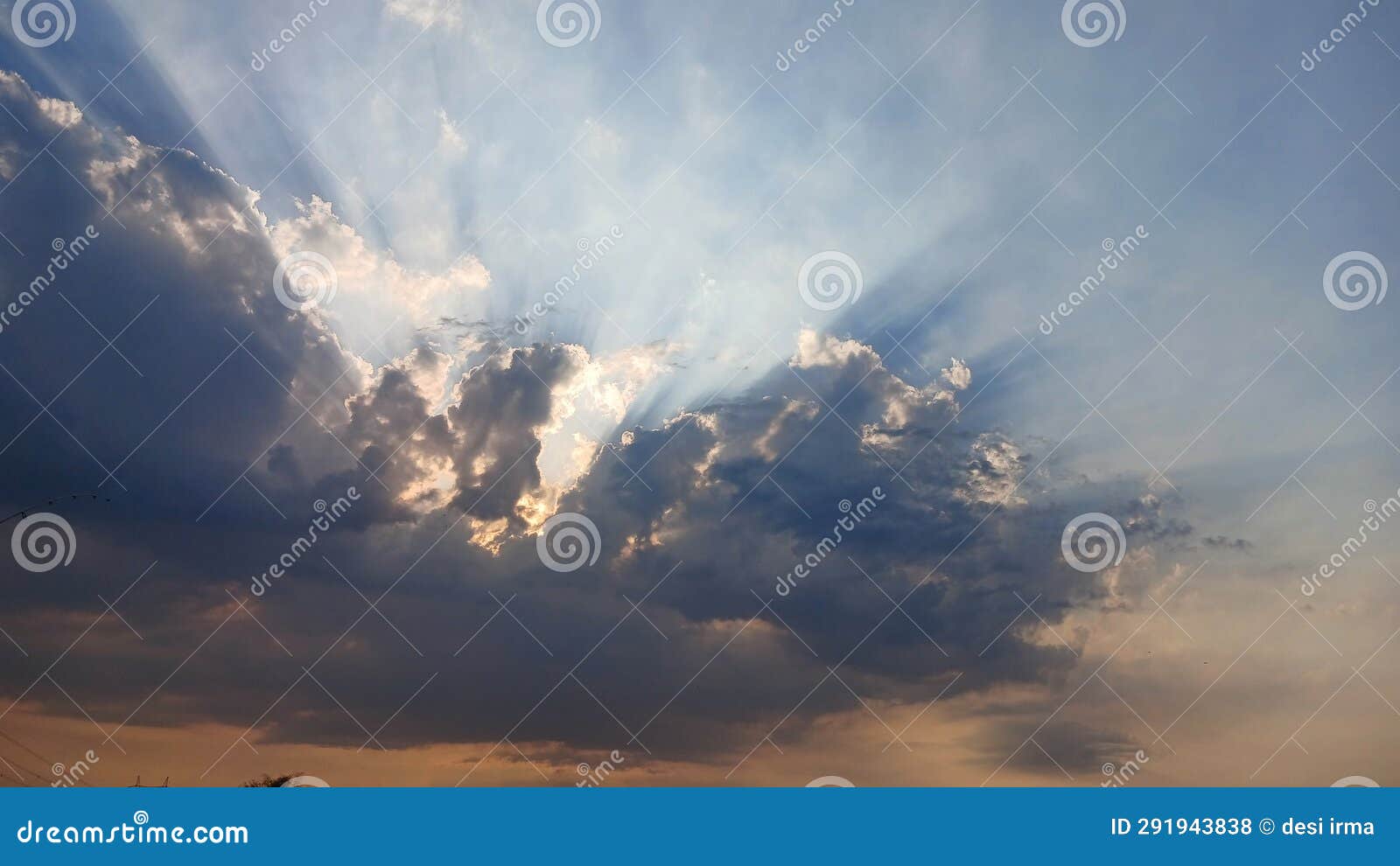 Amazing Light in Sky from God Stock Photo - Image of amazing, blue ...