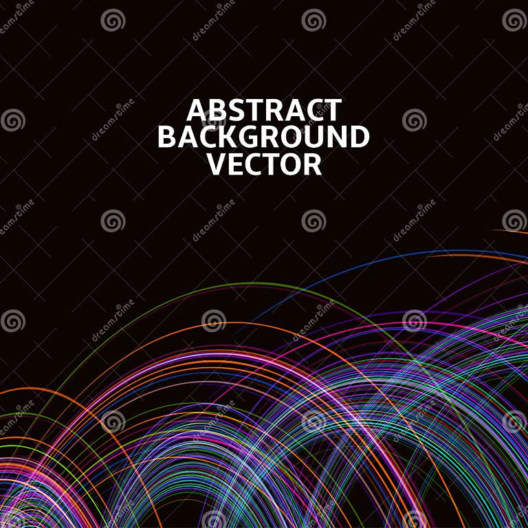 Amazing Linear Thread, Abstract Vector Black Background Template ...