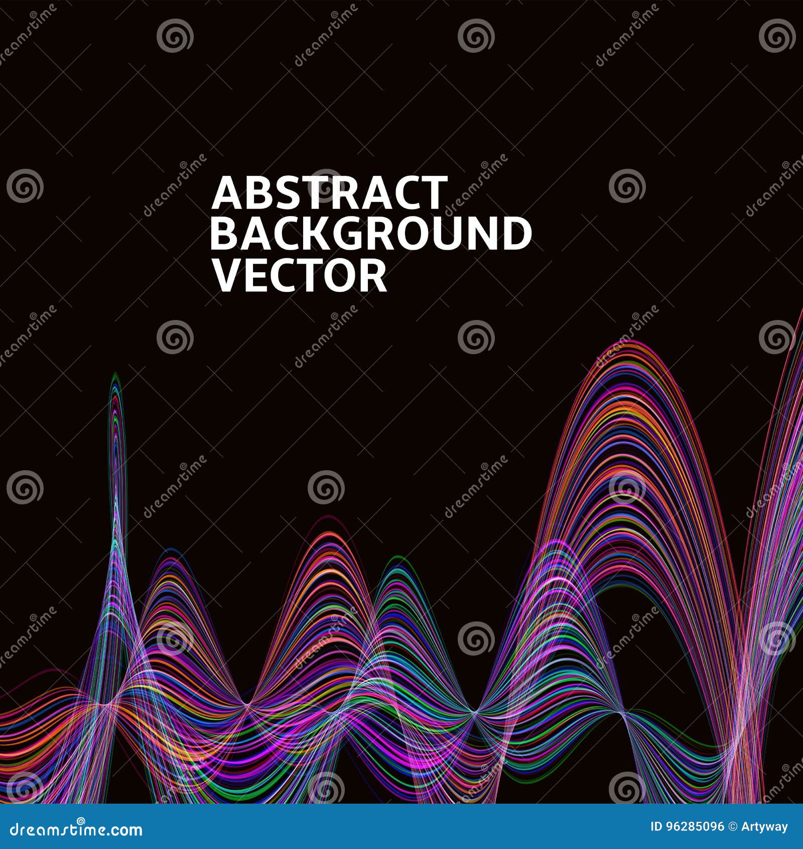 Amazing Linear Thread, Abstract Vector Black Background Template ...