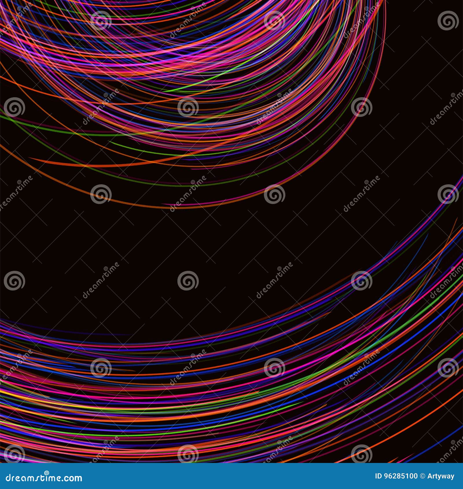 Amazing Linear Thread, Abstract Vector Black Background Template ...