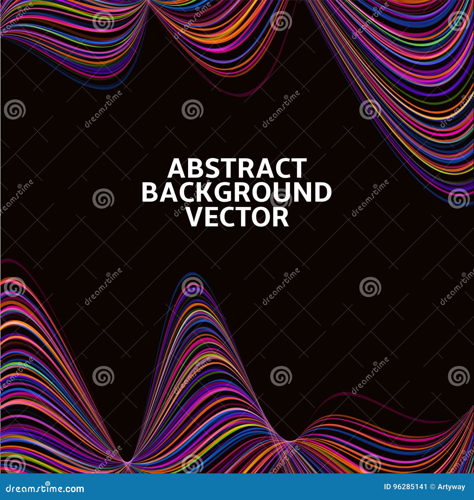 Amazing Linear Thread, Abstract Vector Black Background Template ...
