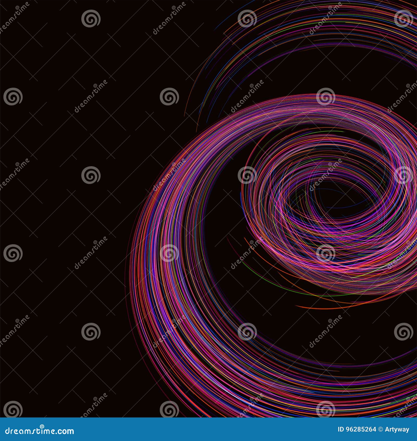 Amazing Linear Thread, Abstract Vector Black Background Template ...