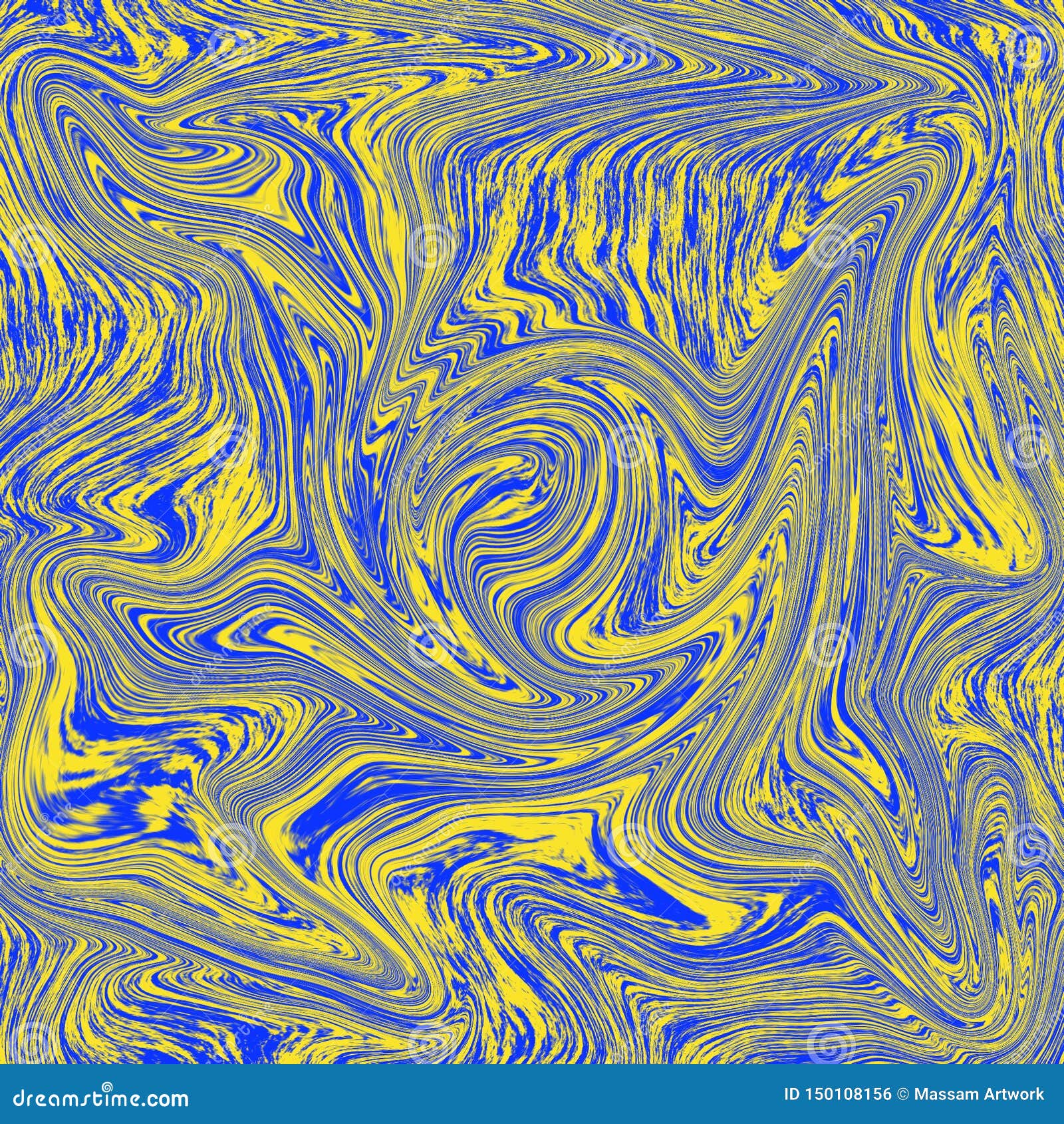 Amazing Liquid Marble Texture is a Combination of Yellow and Blue Stock ...
