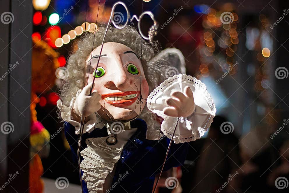 A Amazing Man Puppet Dancing on Holiday Stock Image - Image of hanging ...