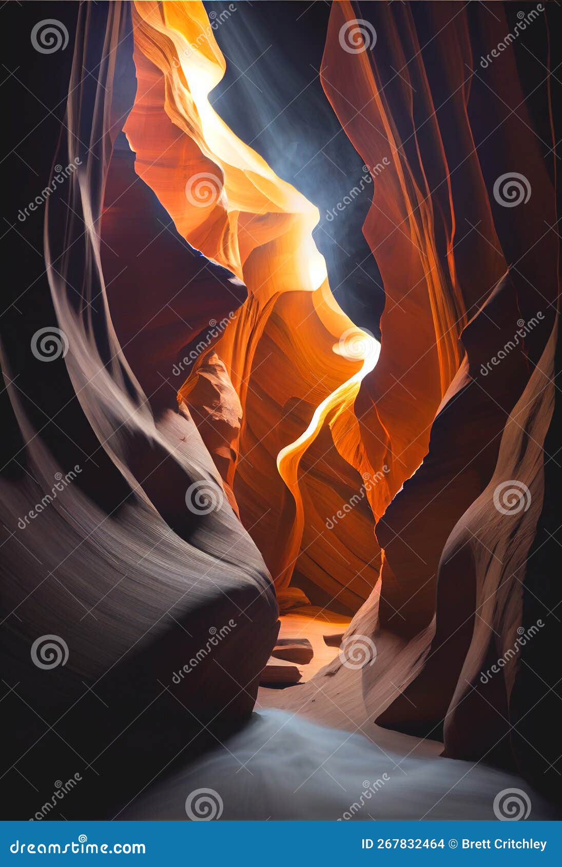Antelope canyon inside stock illustration. Illustration of lighting ...