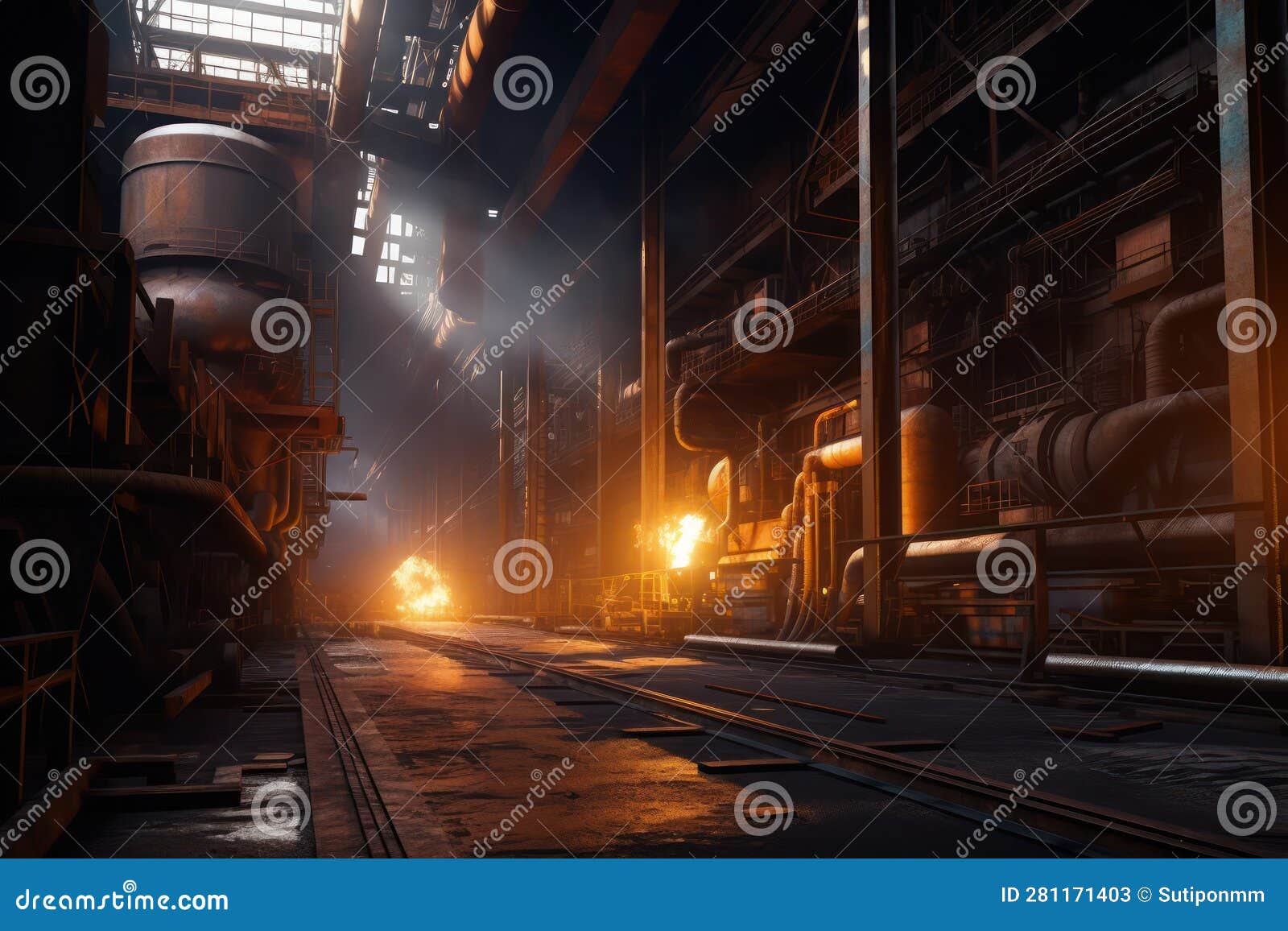 Amazing Modern Hot Strip Rolling Mill Factory Stock Illustration ...