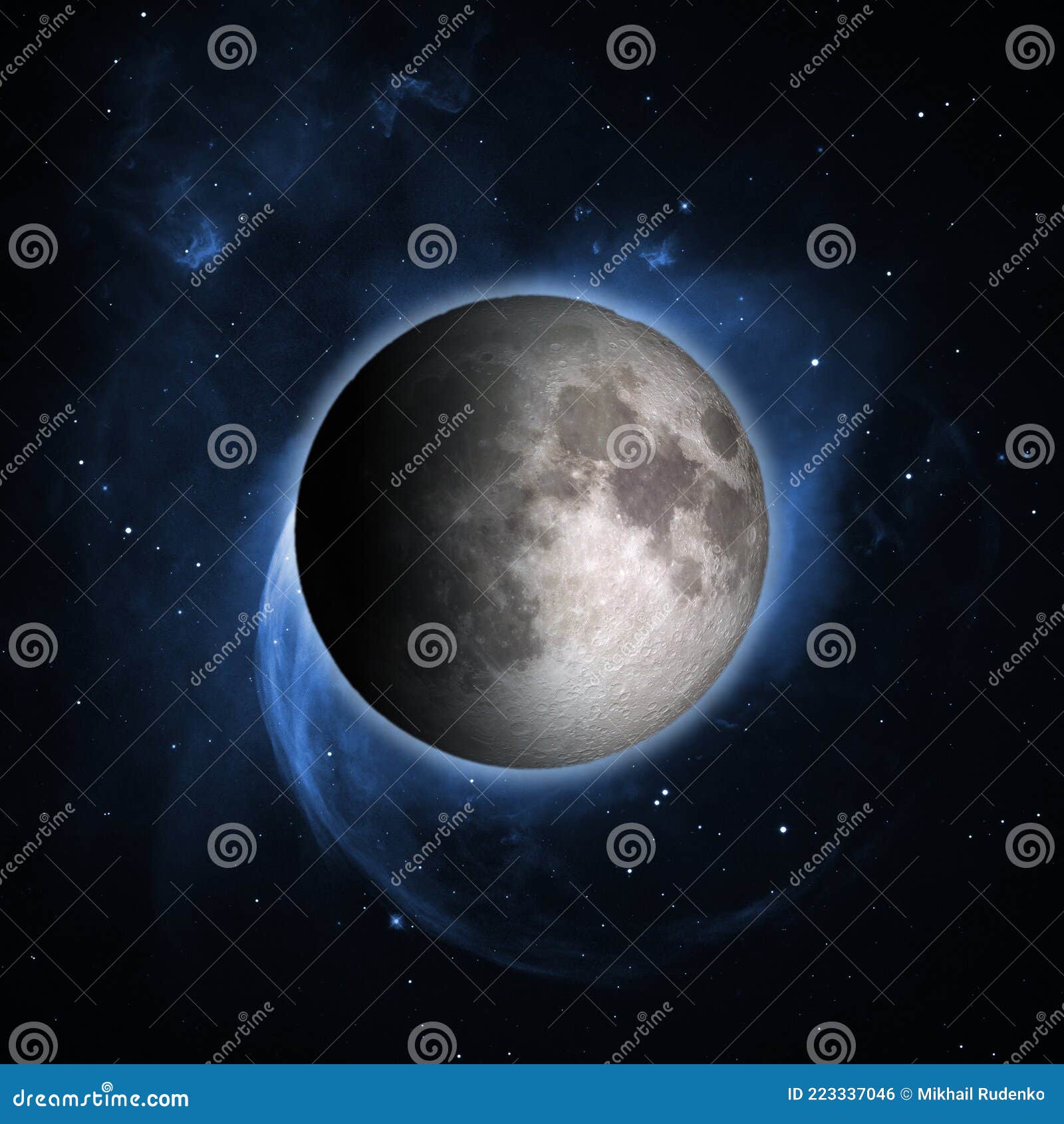 Amazing Moon on the Orbit Covered with Shadow, Elements of this Image ...