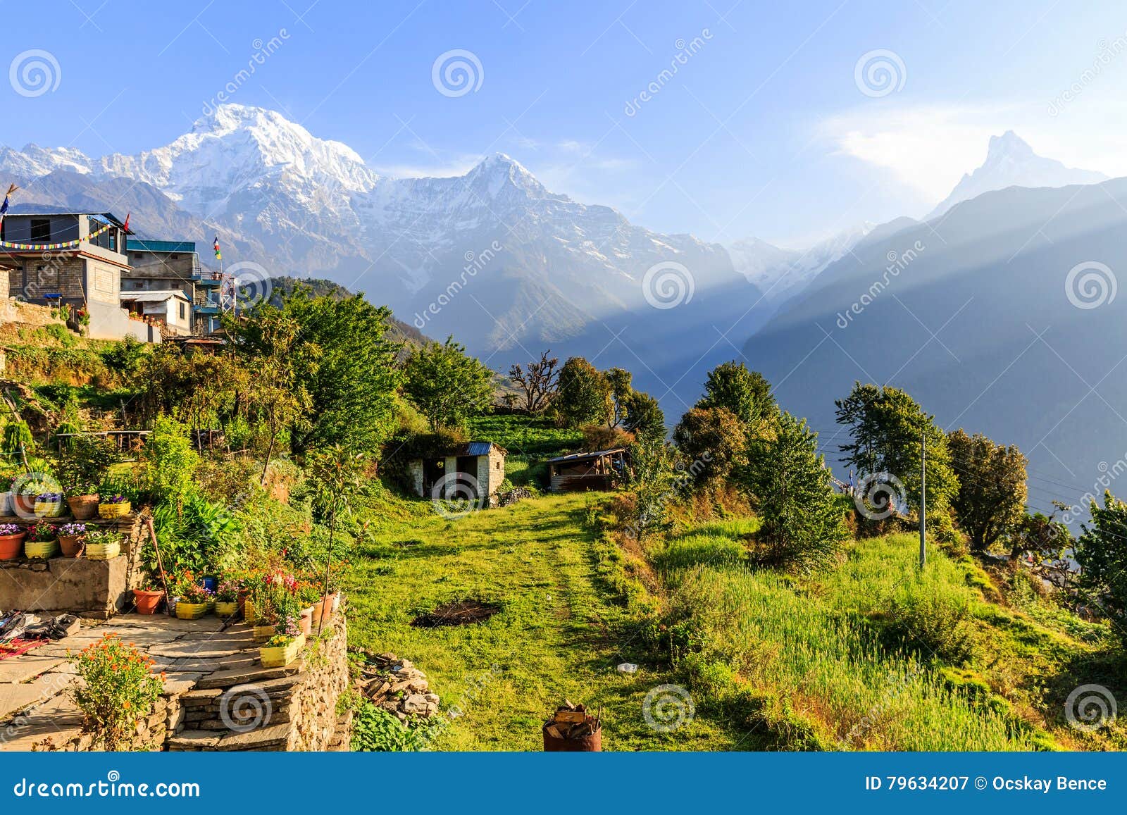 Amazing morning view stock image. Image of himalayas - 79634207