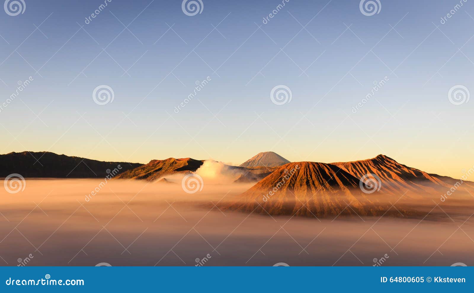 Amazing Mount Bromo in Morning Mist during Sunrise Stock Image - Image ...
