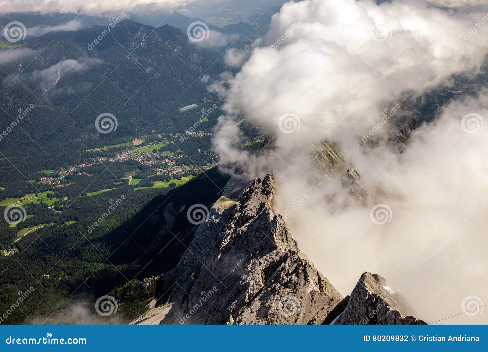Amazing Mountain Views from Zugspitze, Germany. Stock Photo - Image of ...
