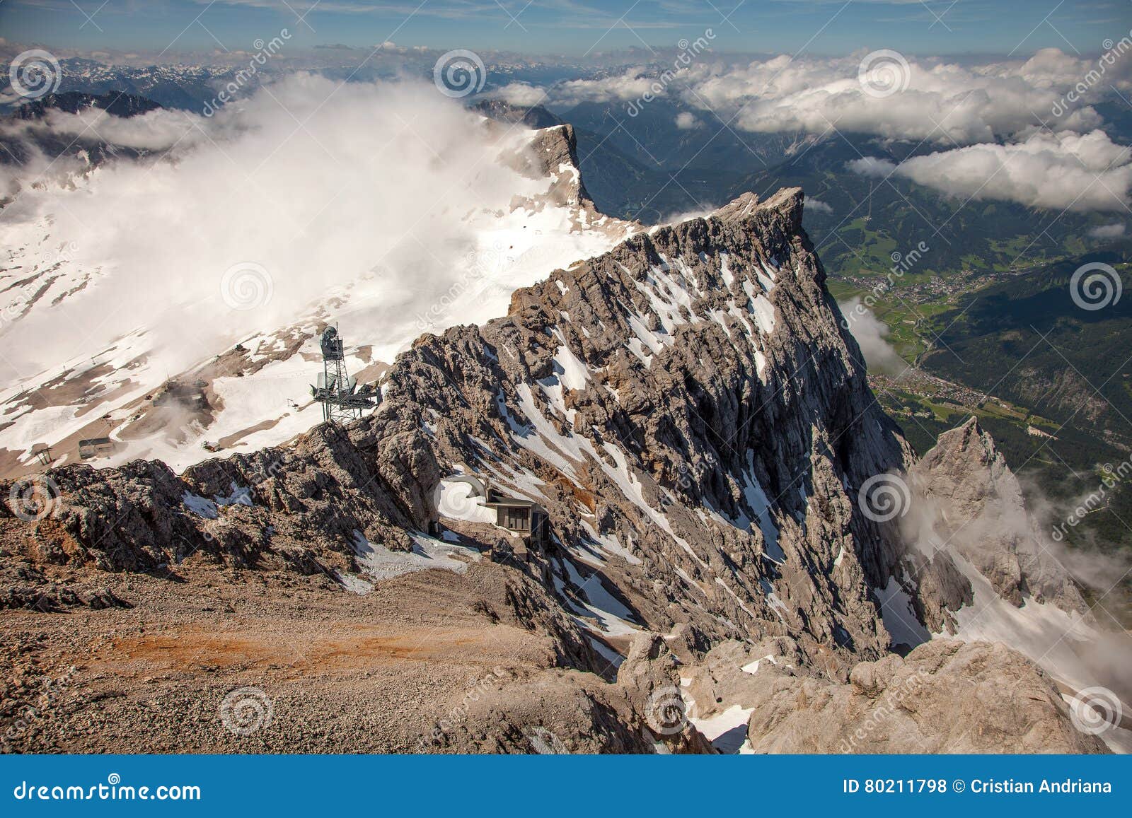 Amazing Mountain Views from Zugspitze, Germany. Stock Photo - Image of ...