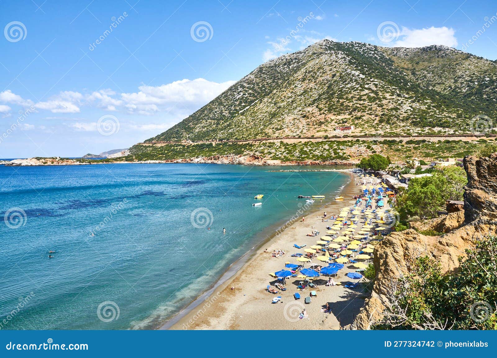 Mpali Beach in Crete, Greece Stock Photo - Image of cliff, beach: 277324742