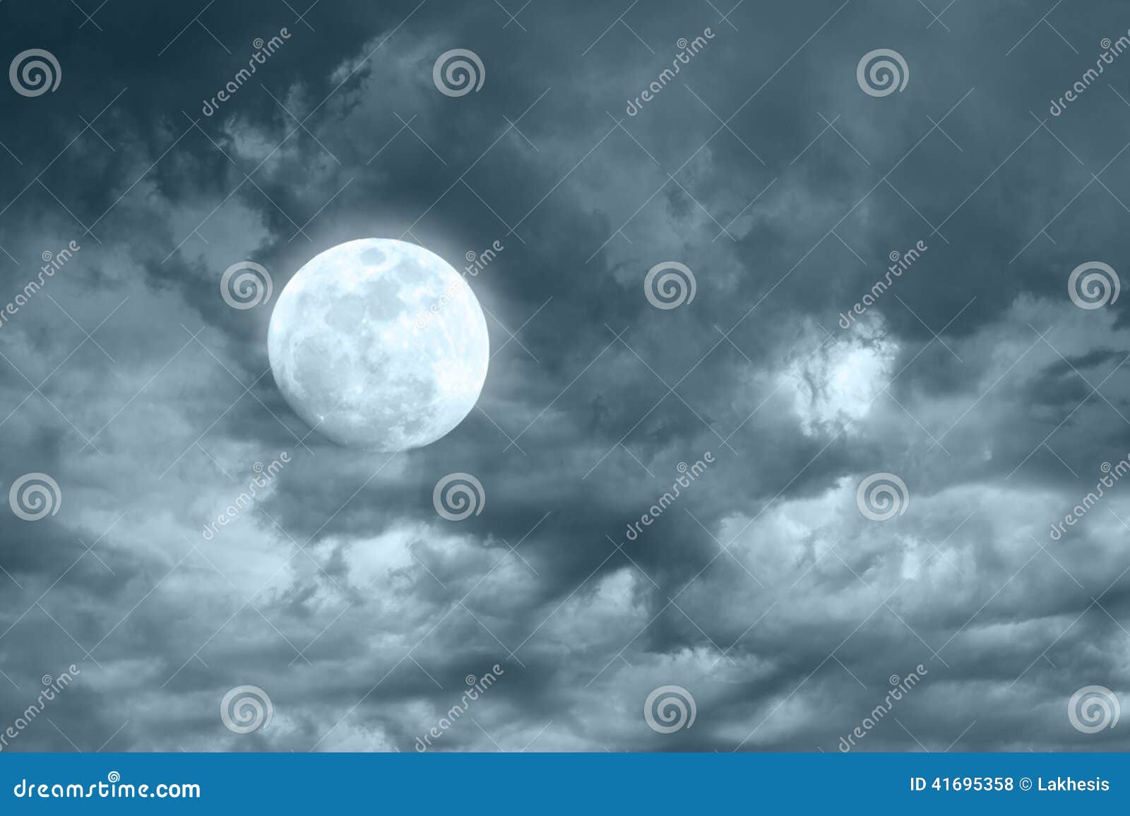Amazing Night Sky with Shining Full Moon Stock Photo - Image of galaxy ...