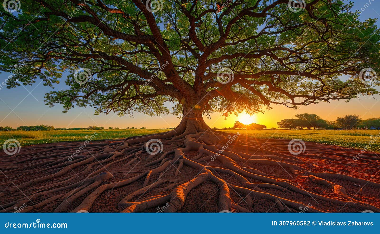 An Amazing Oak, with Deep Roots, As If a Connecting Link between Earth ...