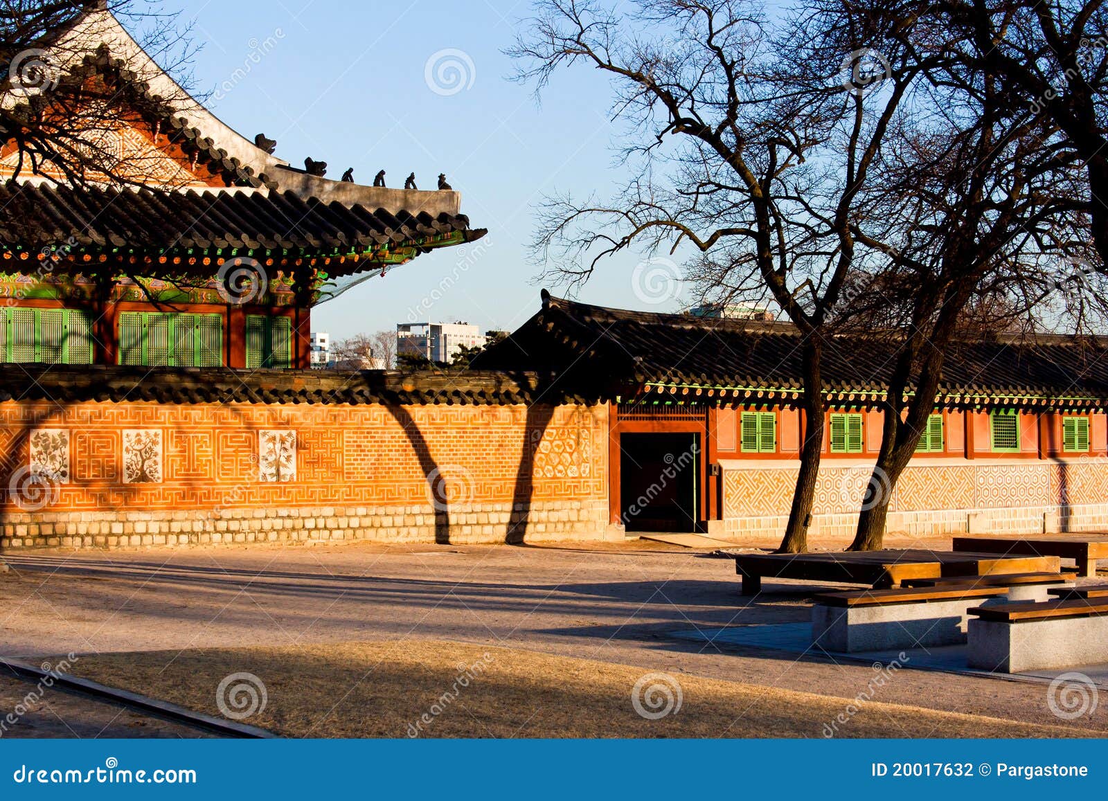 Amazing Orange Sunset Light on Korean Temple Stock Photo - Image of ...
