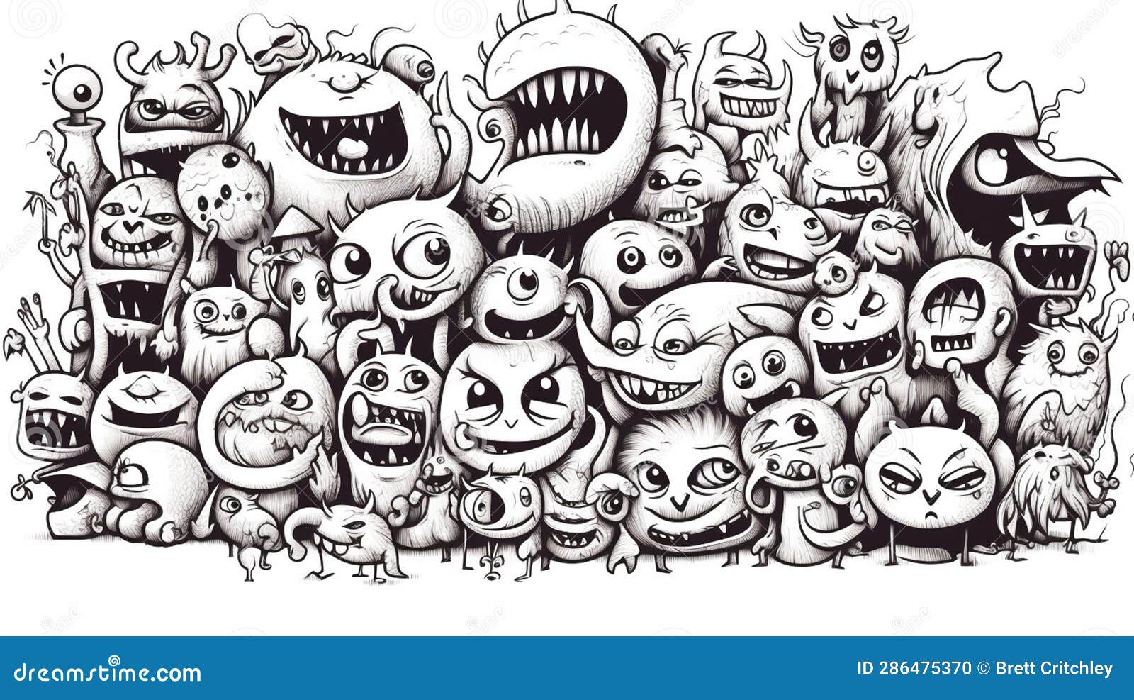 Amazing Original Doodle Art Print Stock Illustration - Illustration of ...