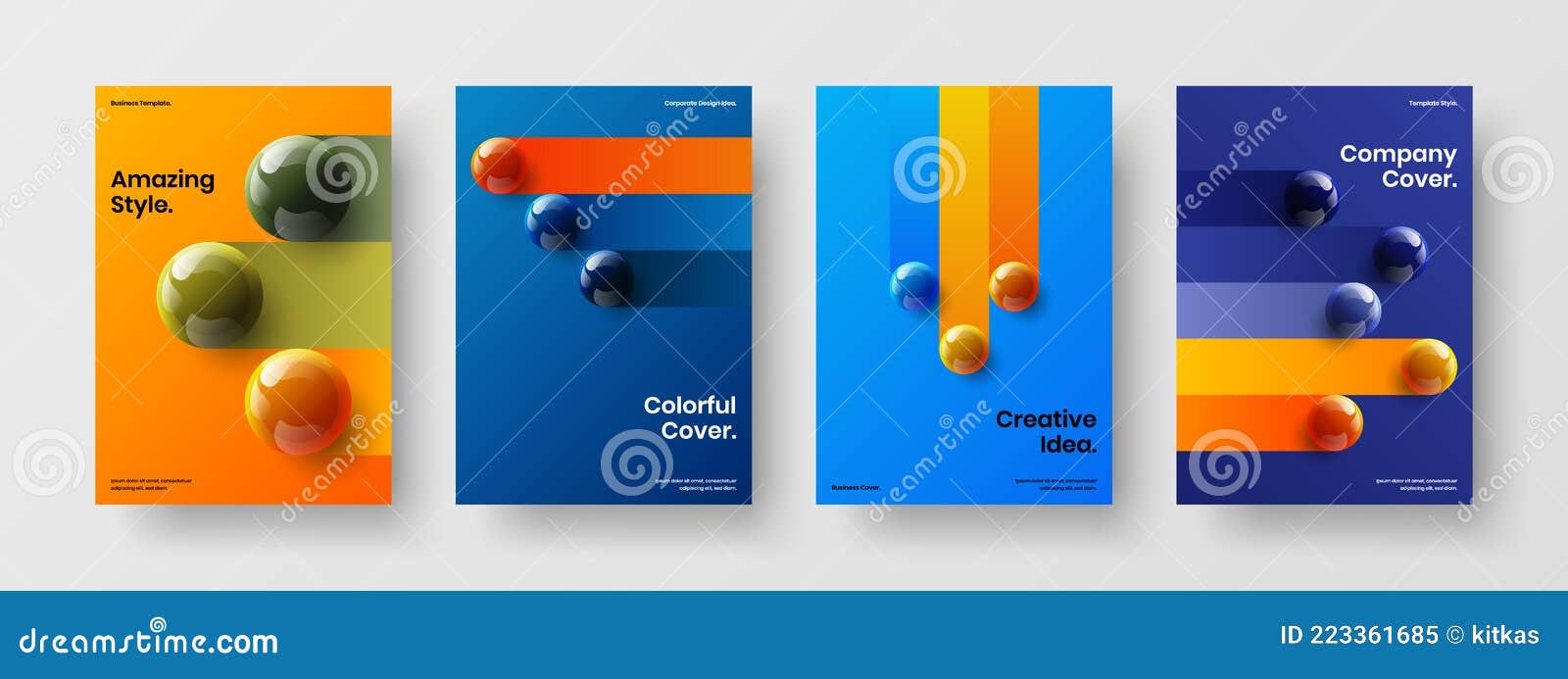 Amazing Pamphlet Design Vector Template Collection. Simple Realistic ...