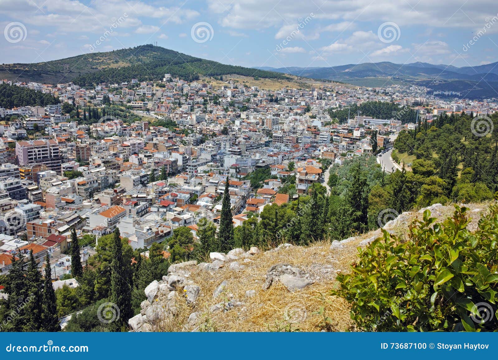 Amazing Panorama of Lamia City, Greece Stock Photo - Image of trip ...