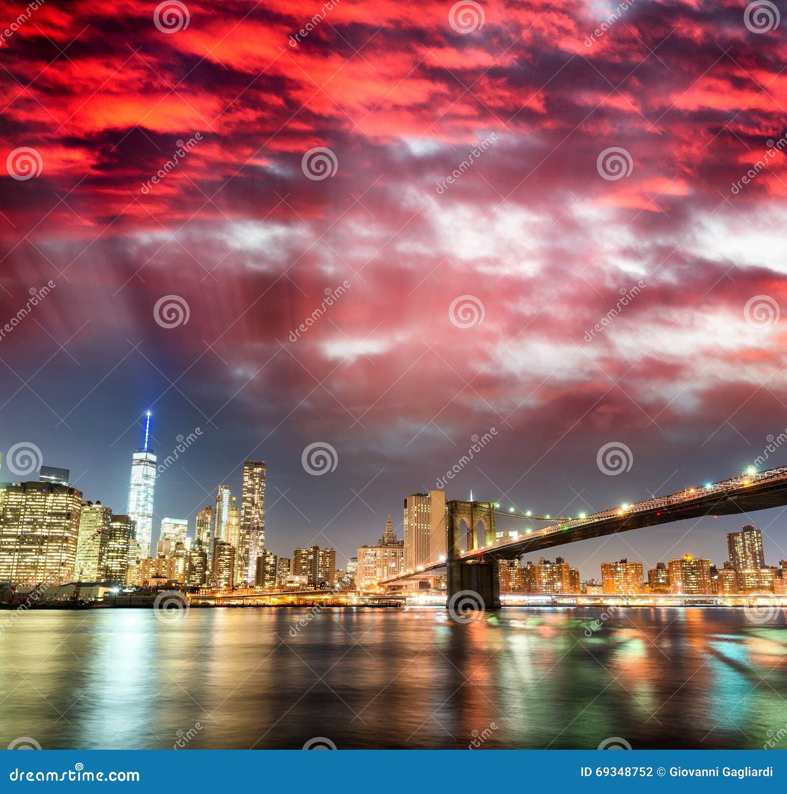 Amazing Panoramic View of Lower Manhattan at Sunset from Brooklyn, NYC ...