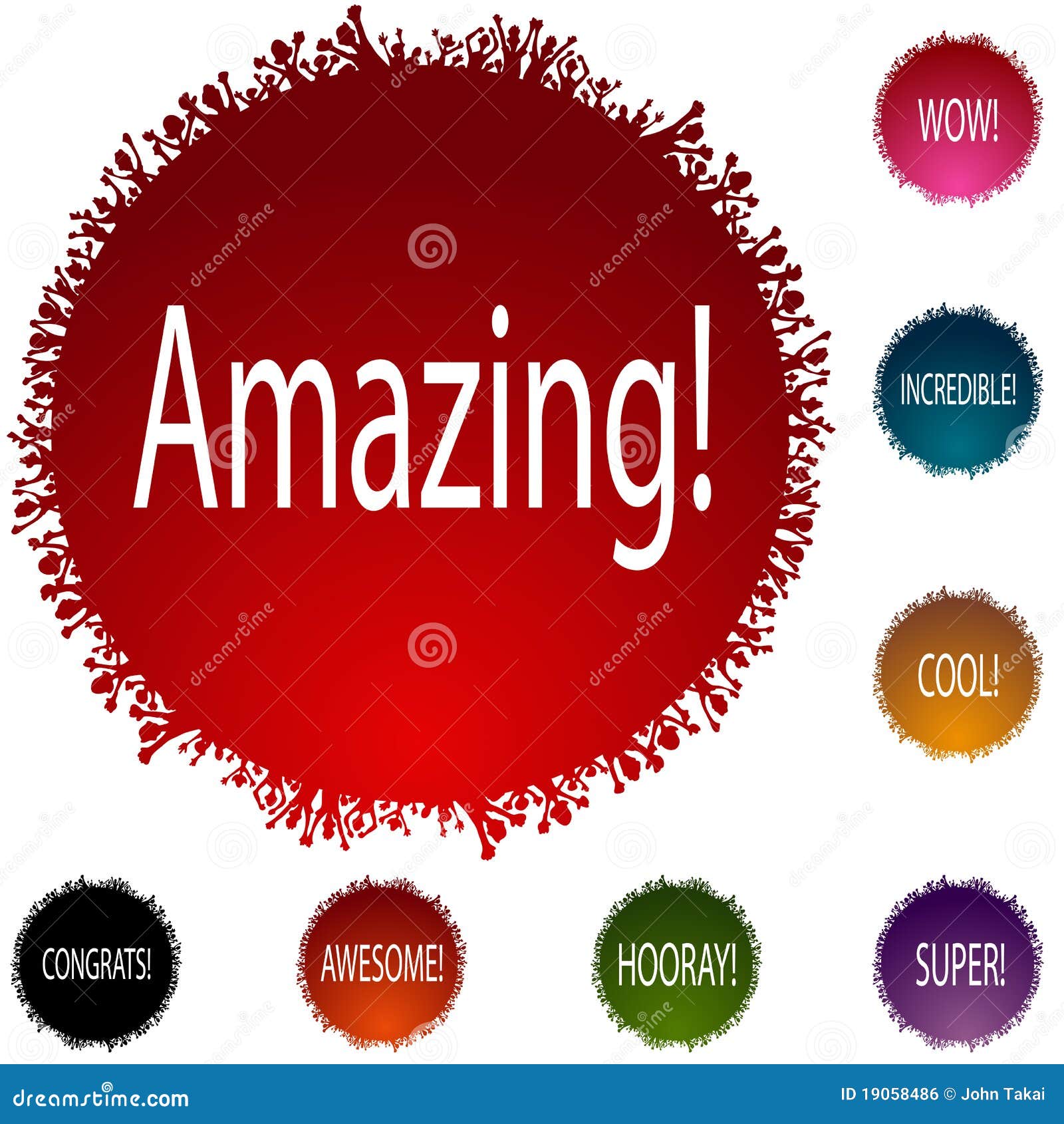 Amazing People Circle Set stock vector. Illustration of crowd - 19058486