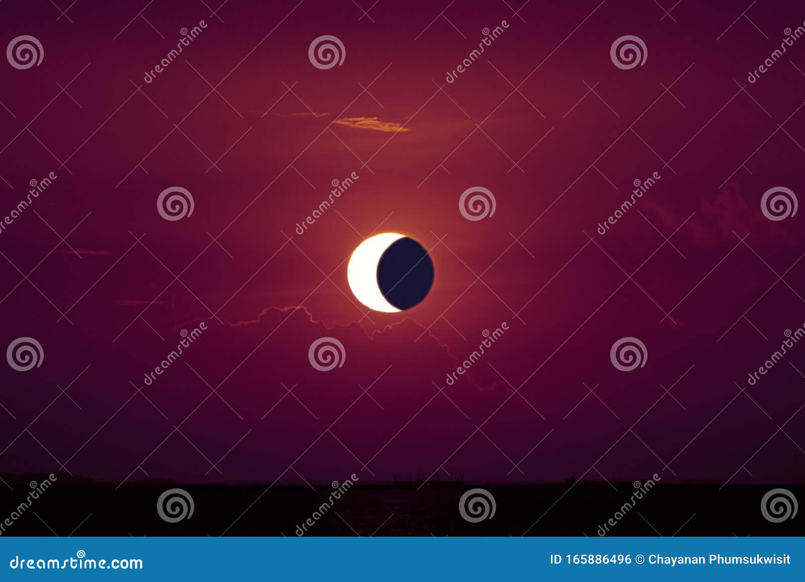 Amazing Phenomenon of Sun Eclipse Over Cloud Sunset Red Orange Sky ...