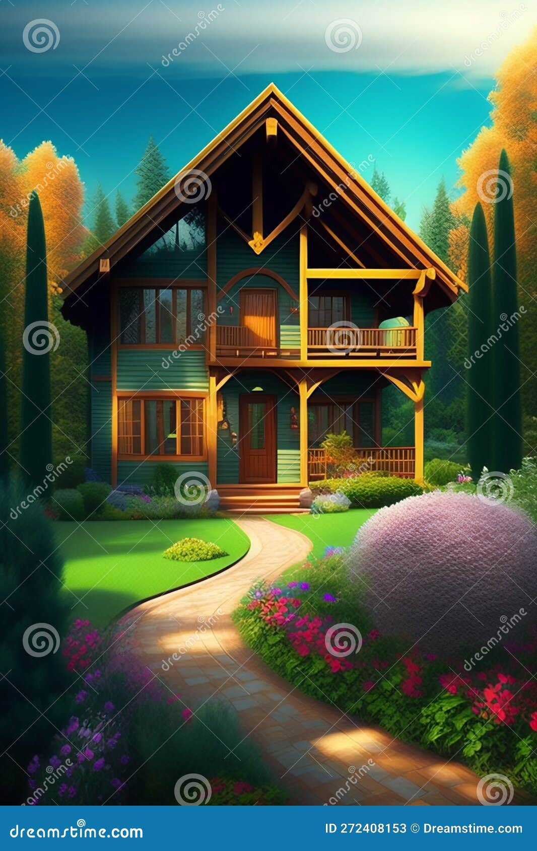 This is Amazing Pic of House Created by Ai. Stock Illustration ...