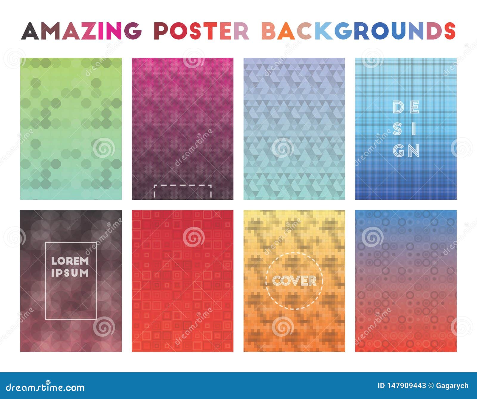 Amazing Poster Backgrounds. Stock Vector - Illustration of geometric ...